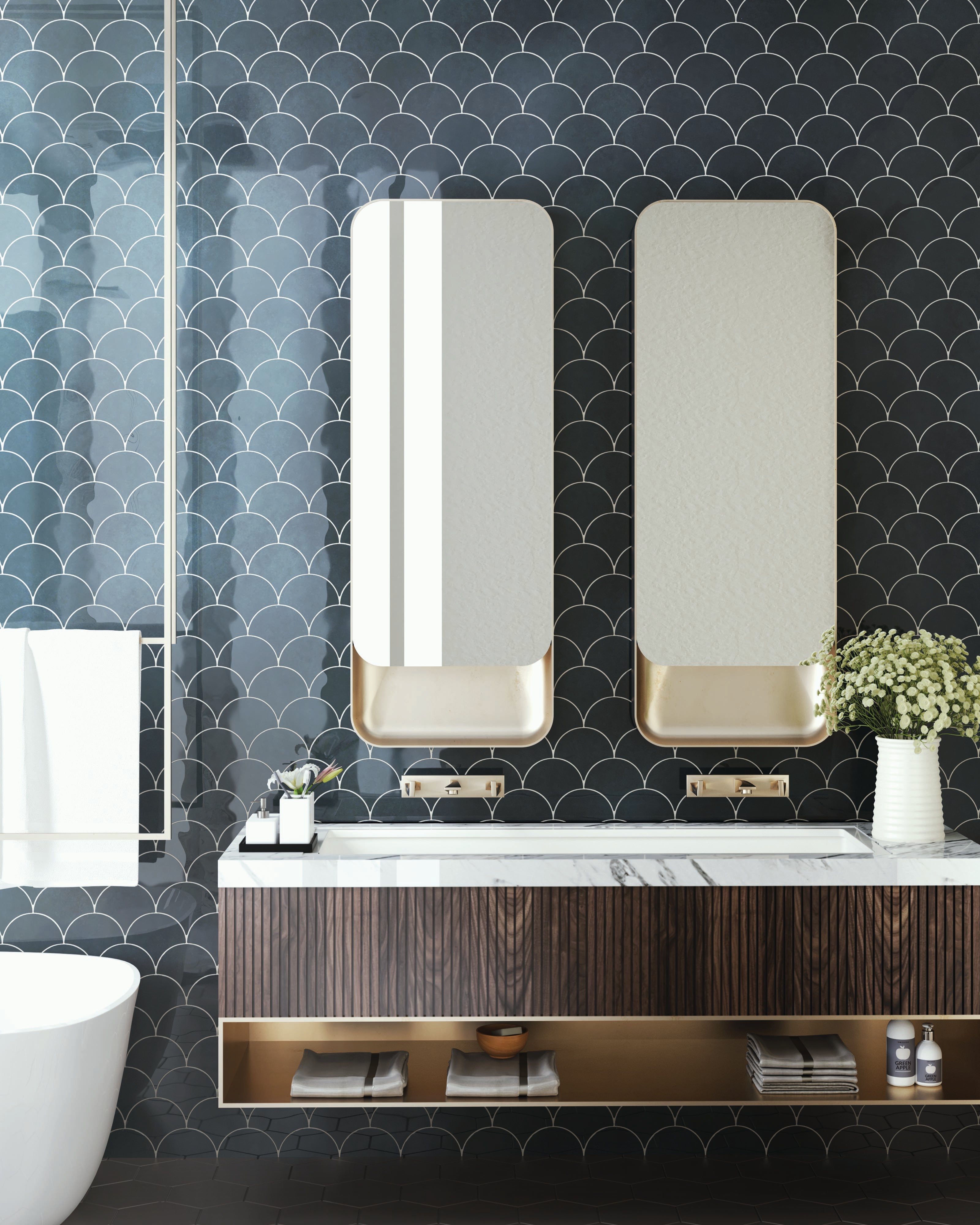 Bondi fan ocean 150x130 mm Shiny Gloss