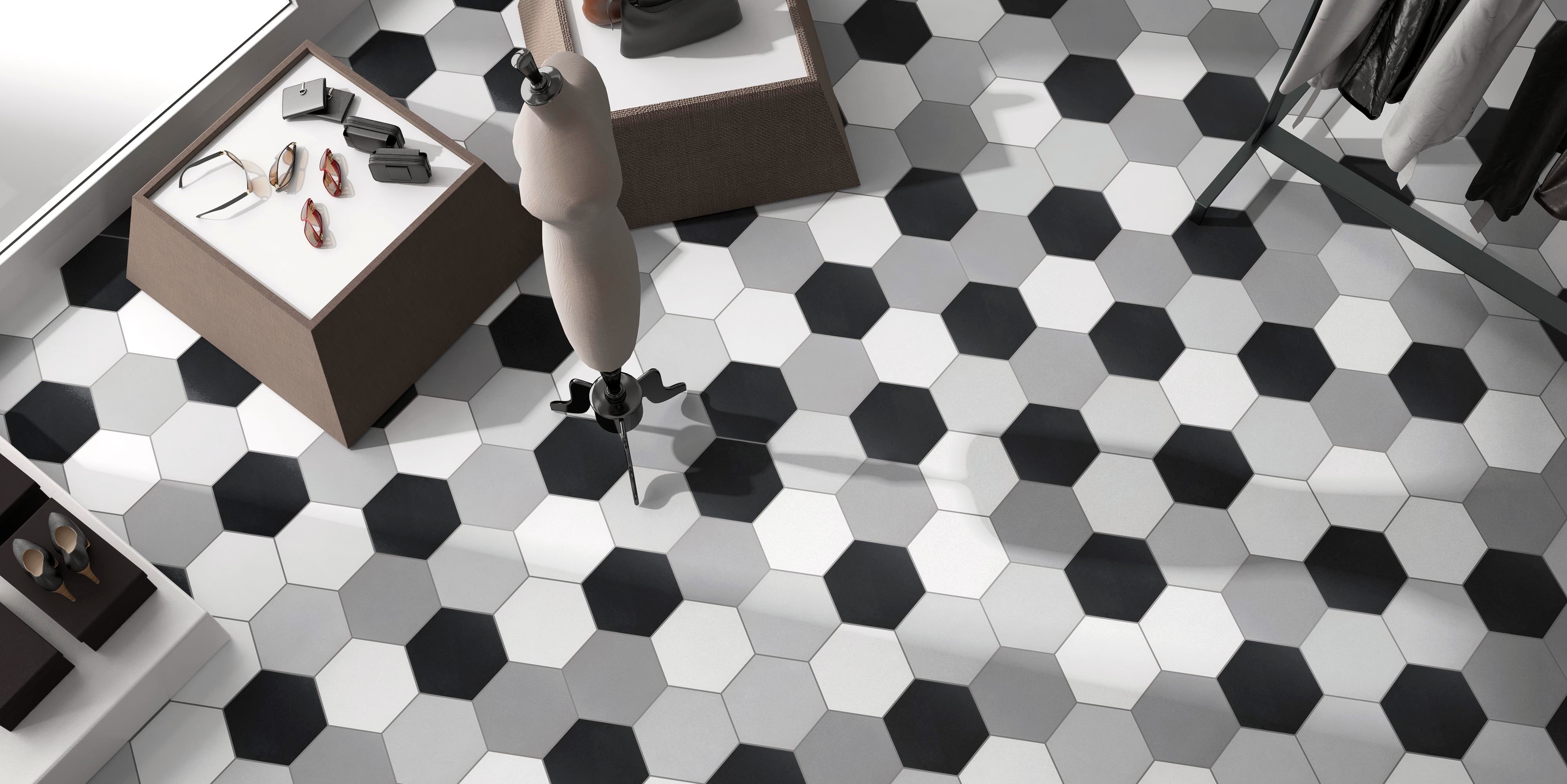 Hex. Basic grey 220x200 mm Matt