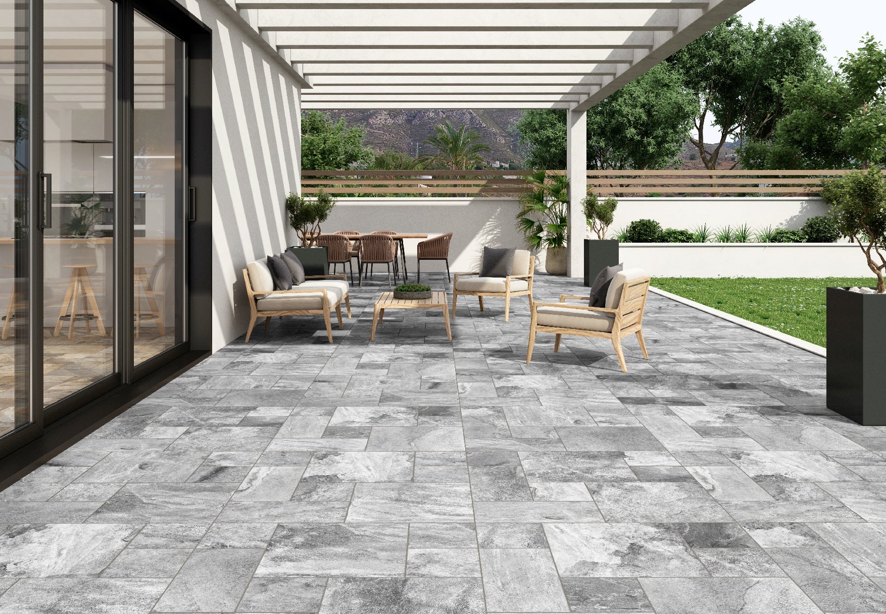 Adobe sanford grey modular 1000x1000 mm Rustic Matt