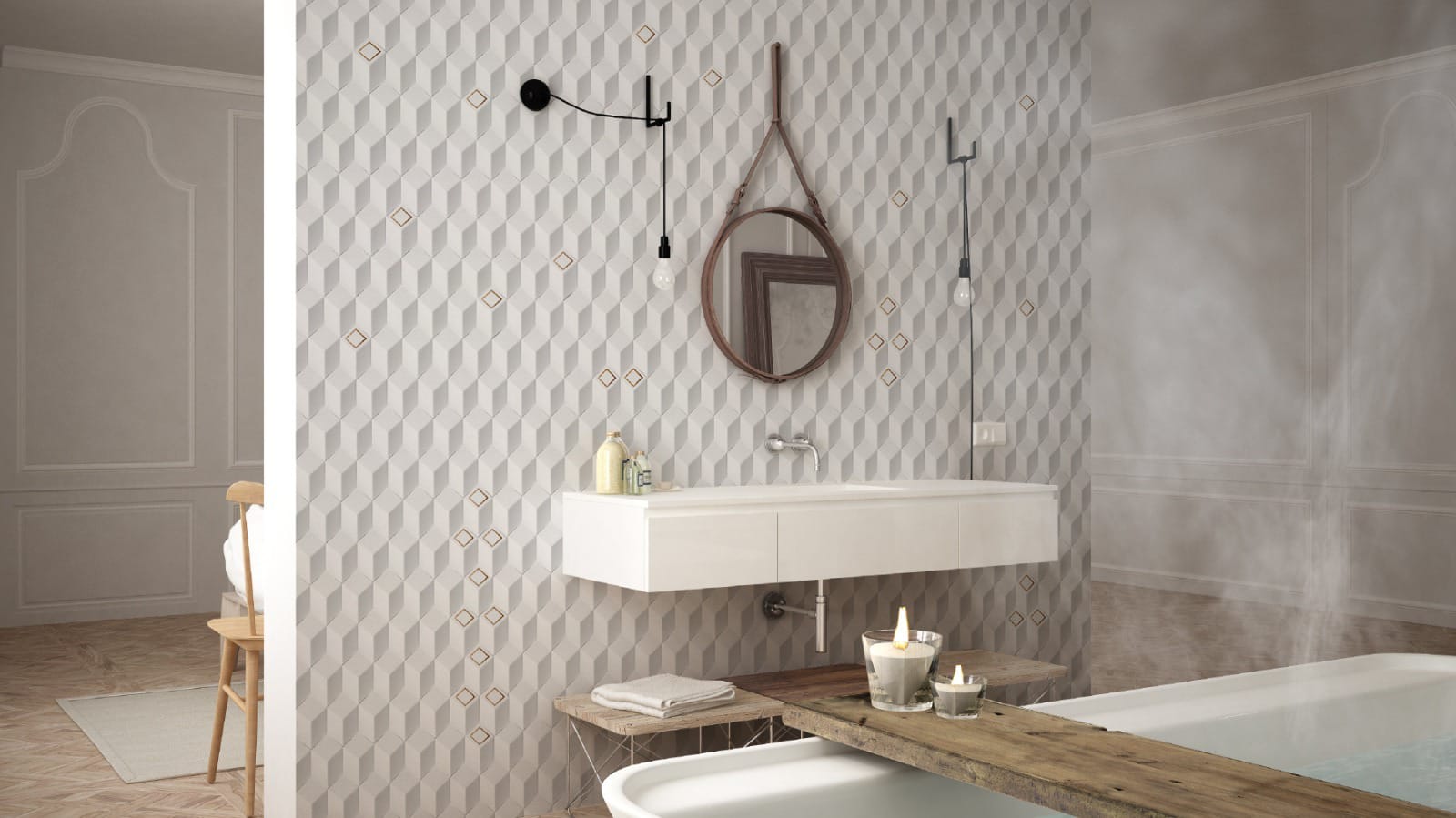 Diamond White Base 100x200 mm Glossy